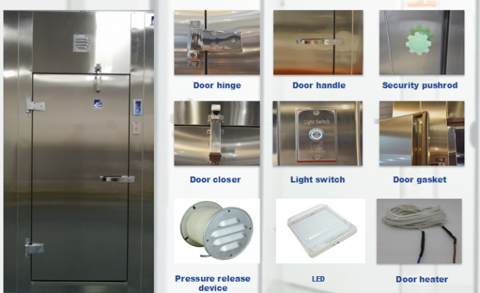 Customized 304 Stainless Steel Restaurant Freezer Room 42KG/M Density ...
